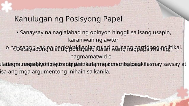 Posisyong-Papel-GROUP-2.pptx Aralin 4. FPL | PPT