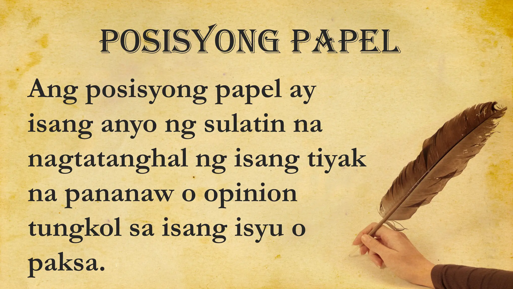 Posisyong Papel.Filipino sa Piling Larang pptx | PPTX