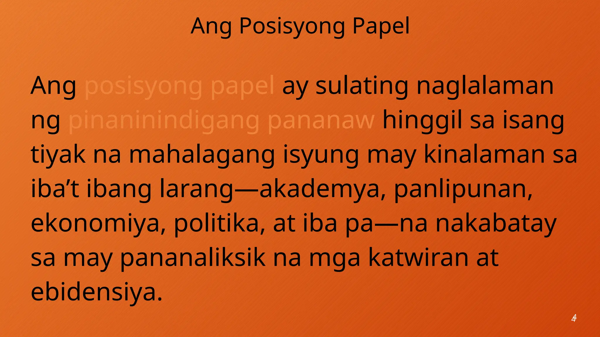 Posisyong Papel-SHS-FILIPINO SA PILING LARANG.pptx