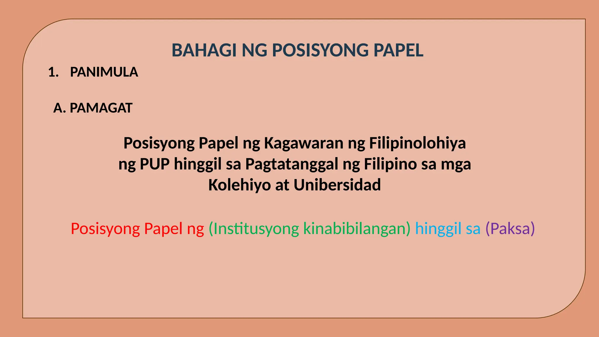 POSISYONG PAPEL Filipino sa Piling Larang ppt.pptx
