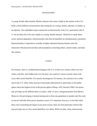 Positionality a scholarly reflection paper | DOCX