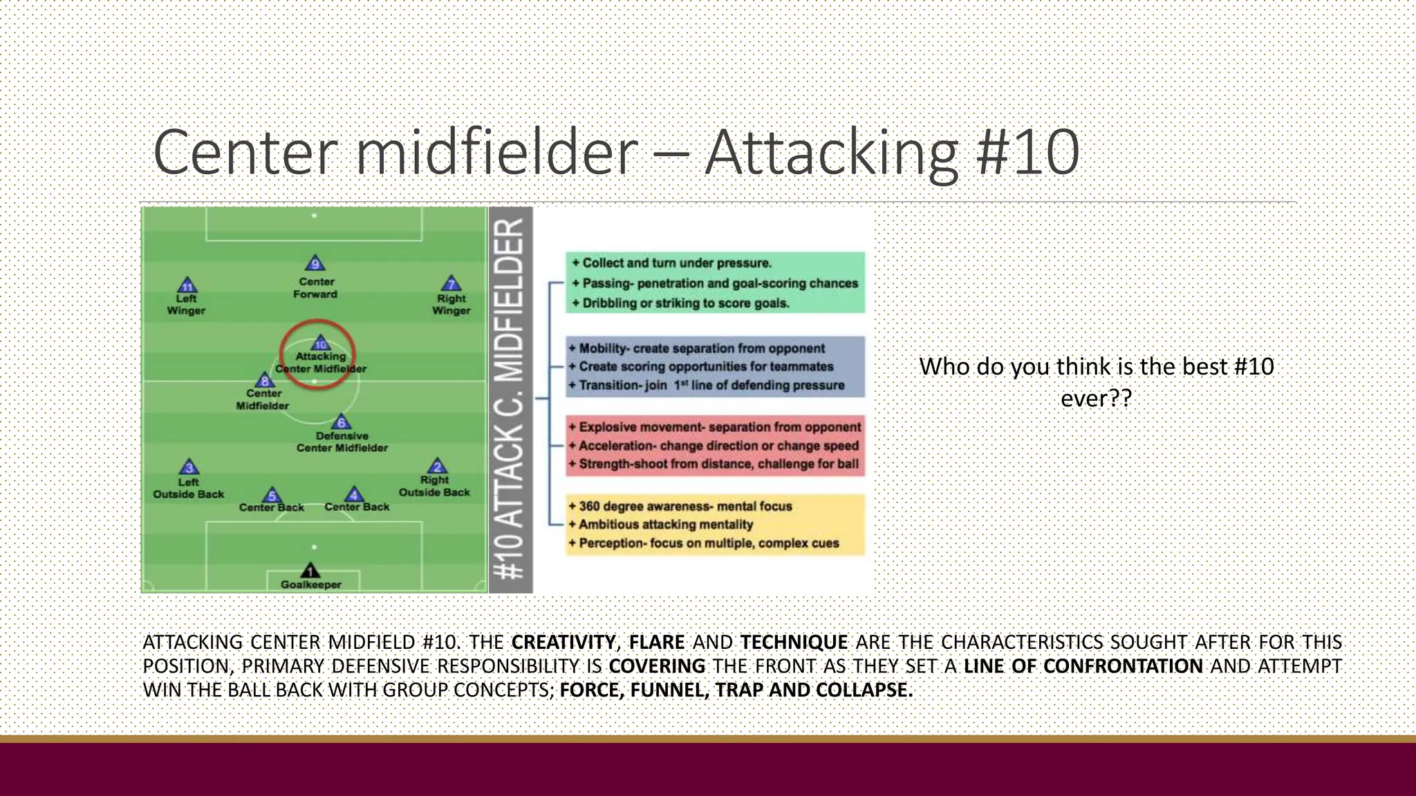 Positional Numbers in Soccer (Taken from Livermore FC) | PPTX