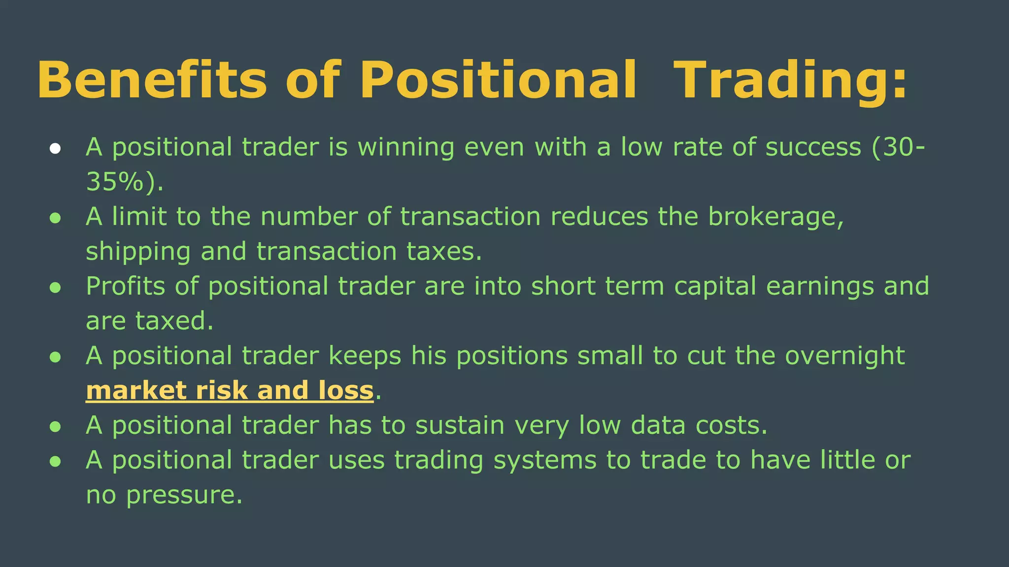 Positional trading and its technical indicators | PPTX