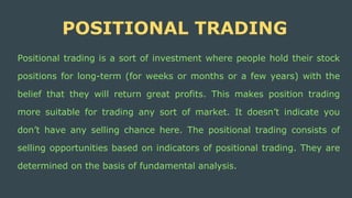 Positional trading and its technical indicators | PPTX