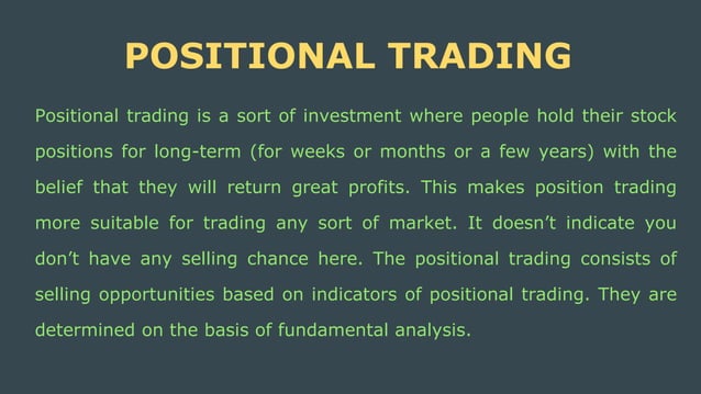 Positional trading and its technical indicators | PPTX