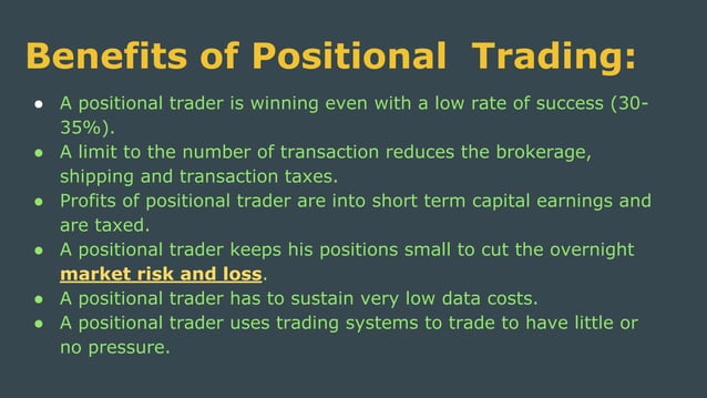 Positional trading and its technical indicators | PPTX