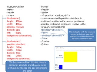 CSS Position and it’s values | PPTX