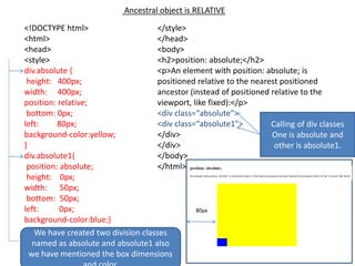 CSS Position and it’s values | PPTX