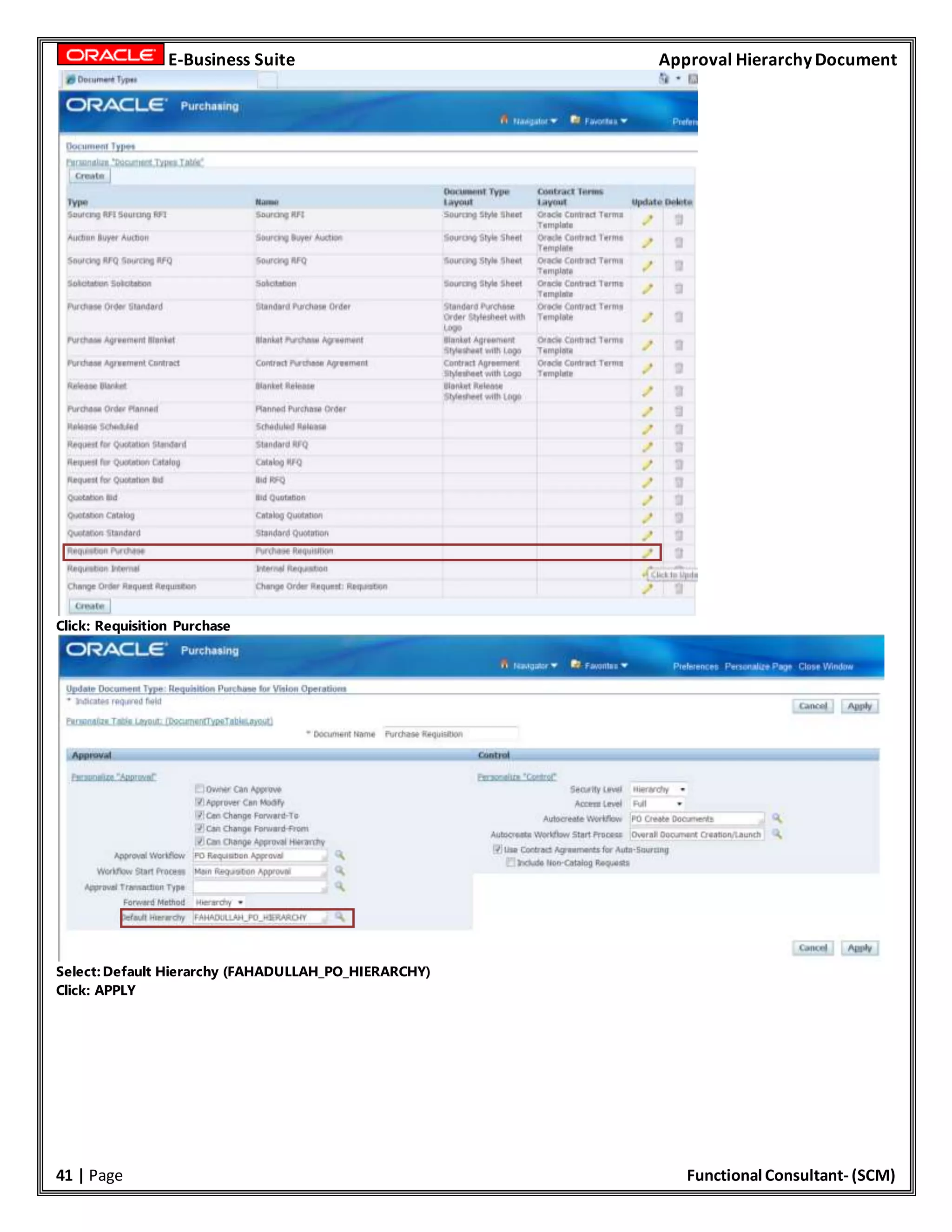 Position base approval hierarchy (Oracle E-Business Suite) | PDF