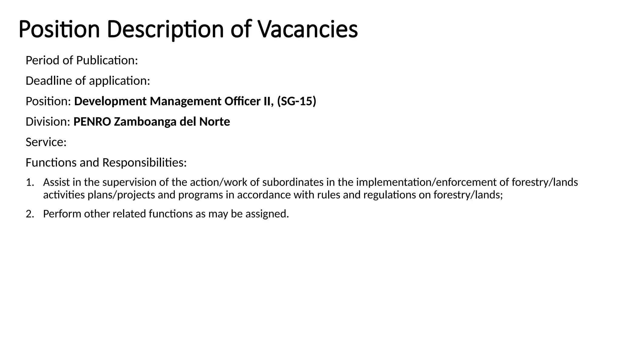 Position Description of Vacancies - PENRO ZDN.pptx