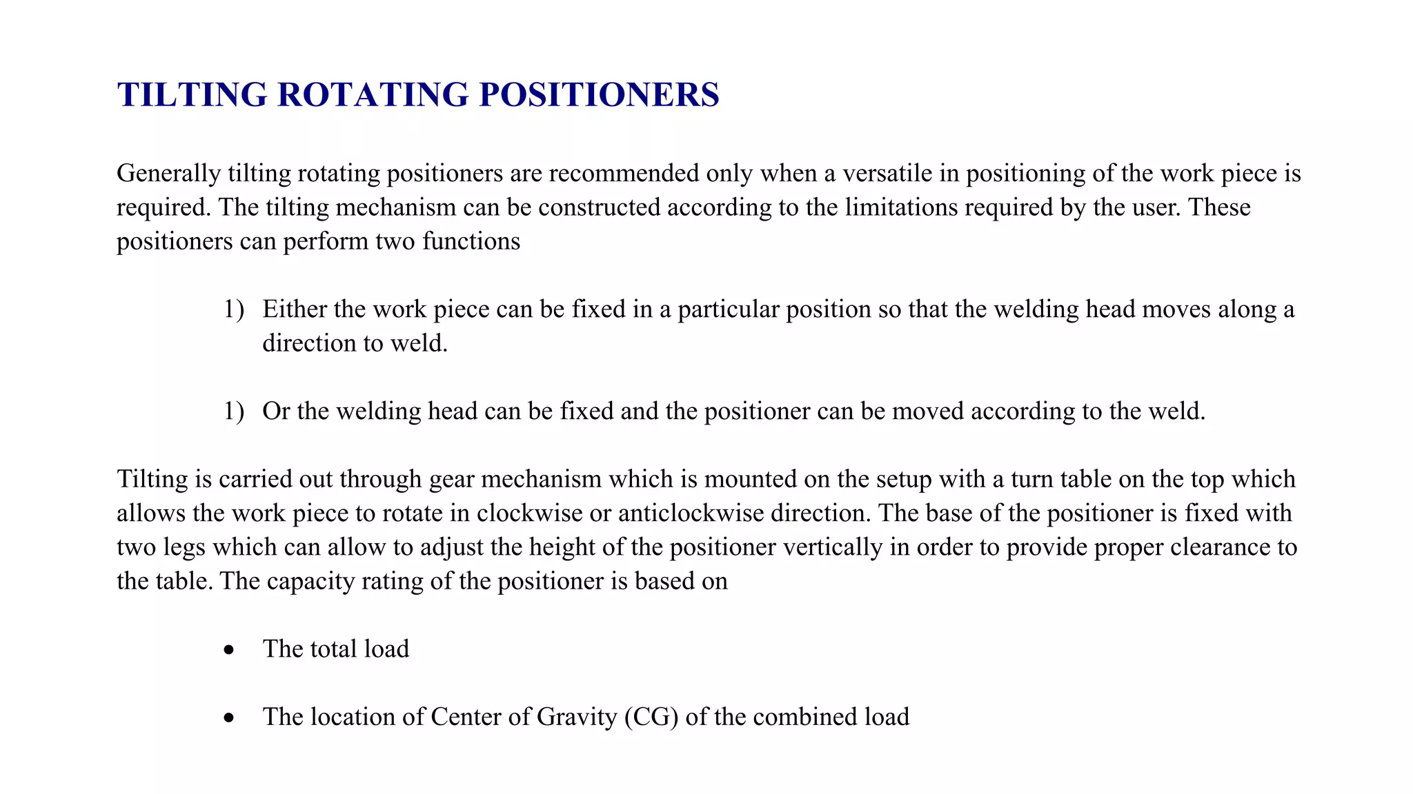 Positioners used for welding ppt | PPTX