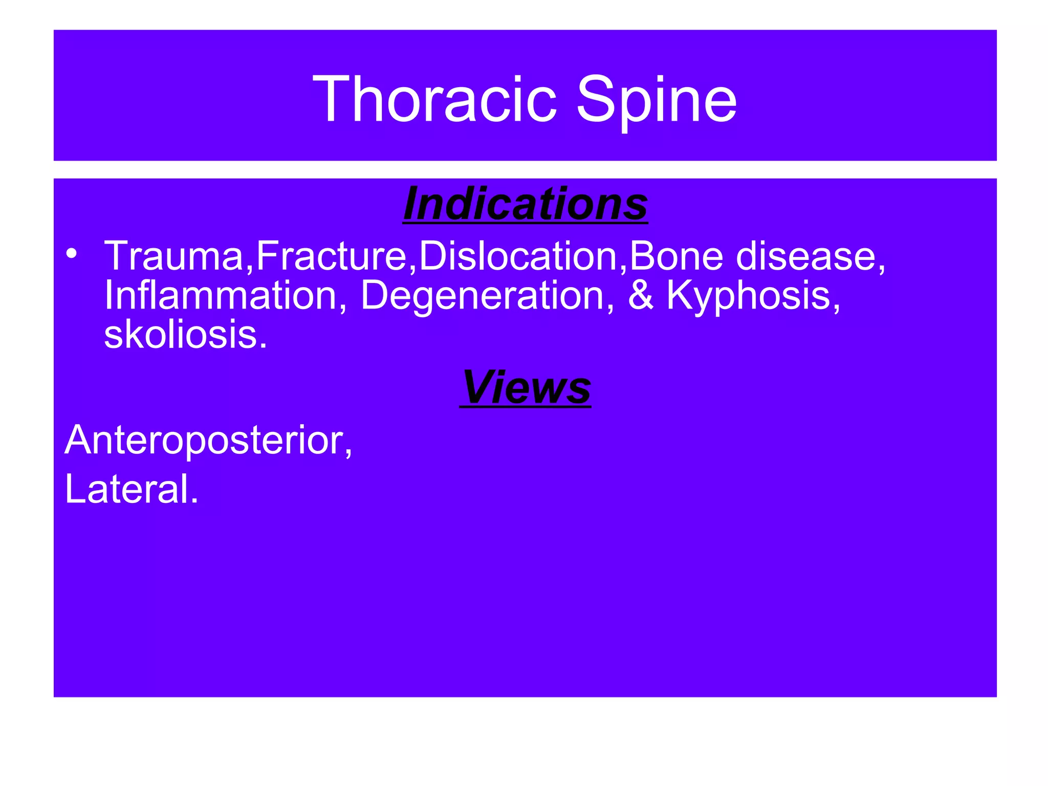 Radiography Positioning Spine | PPT