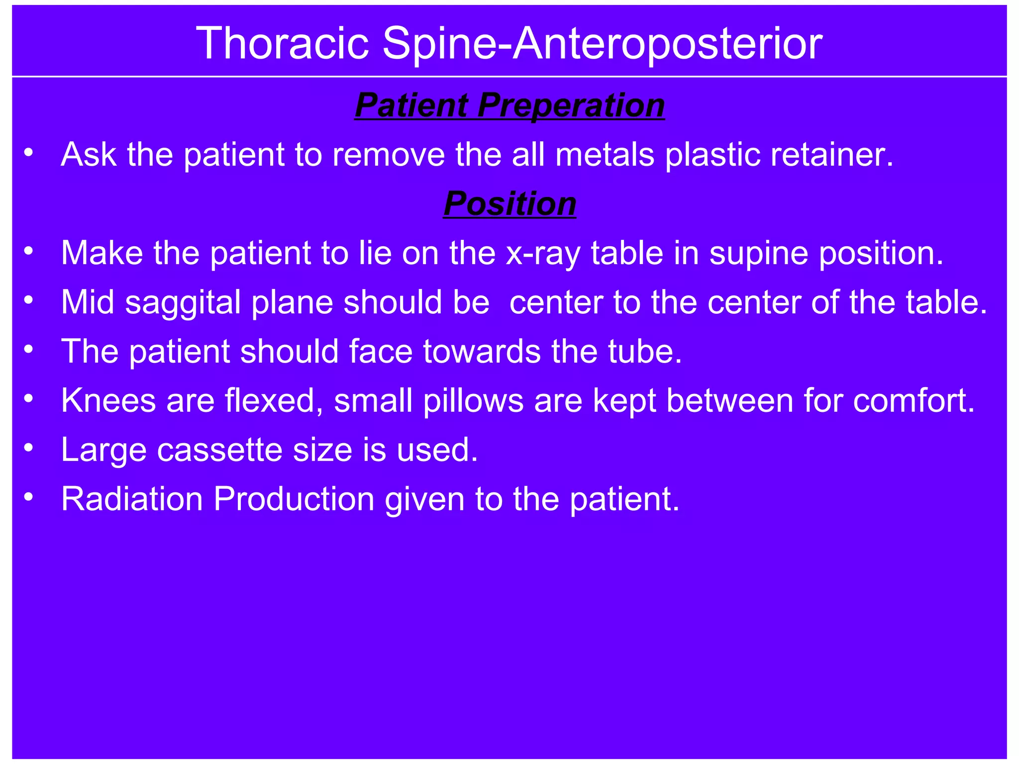 Radiography Positioning Spine | PPT