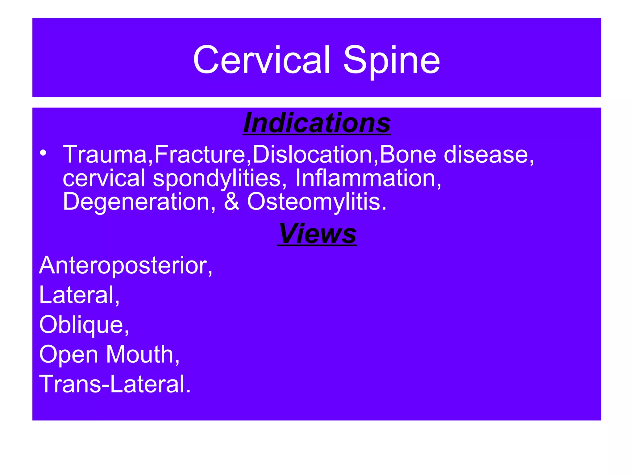 Radiography Positioning Spine | PPT