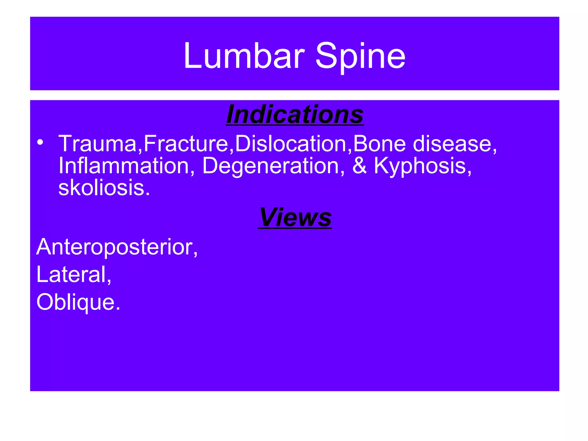 Radiography Positioning Spine | PPT