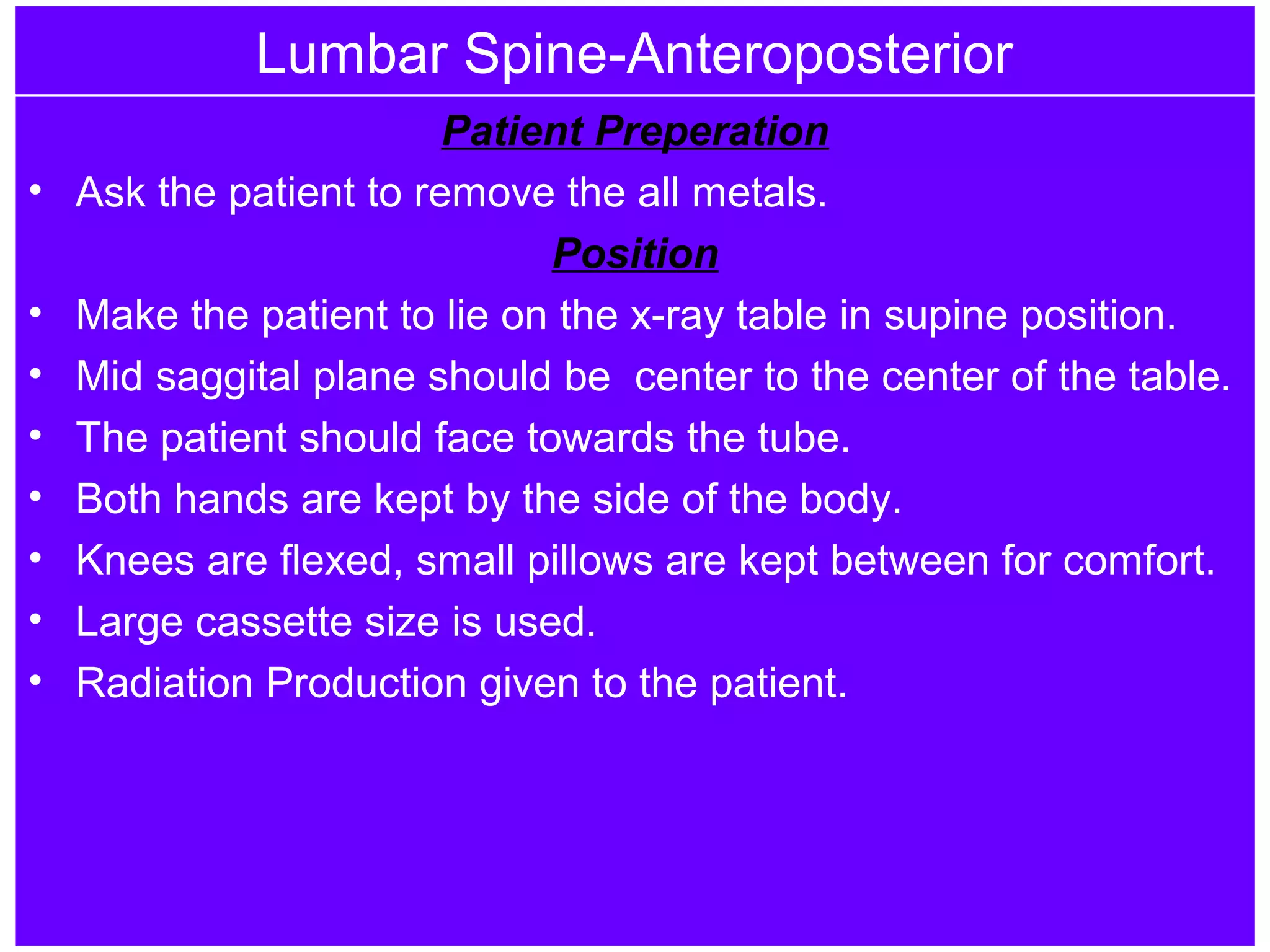 Radiography Positioning Spine | PPT