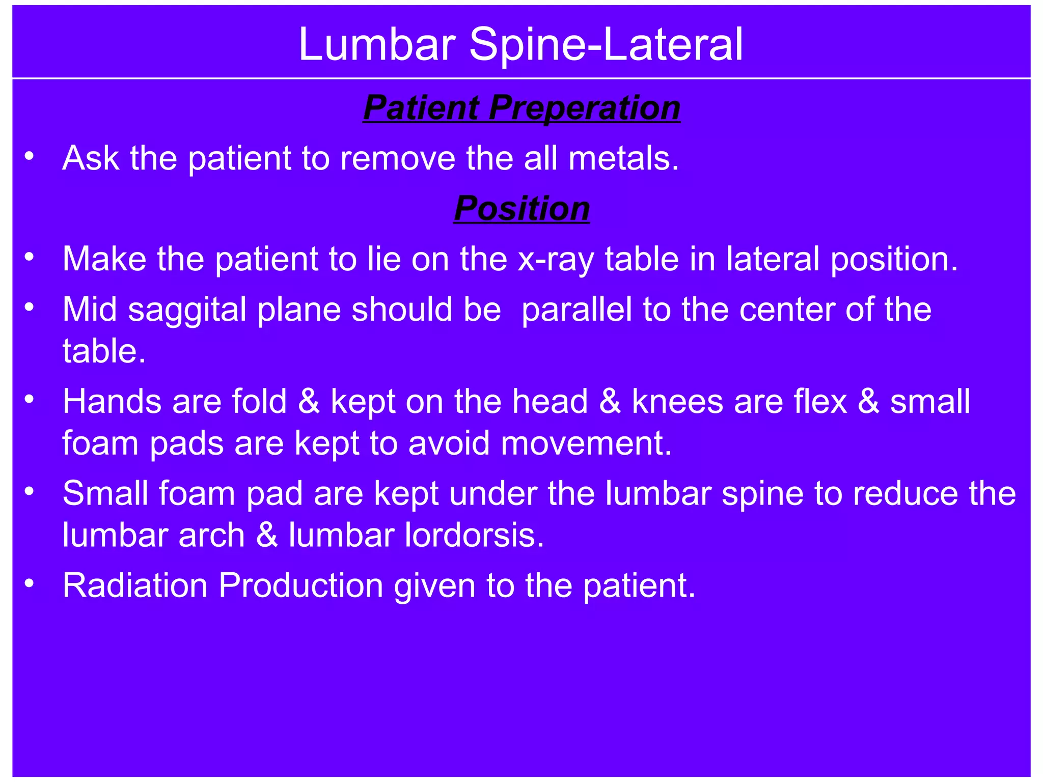Radiography Positioning Spine | PPT