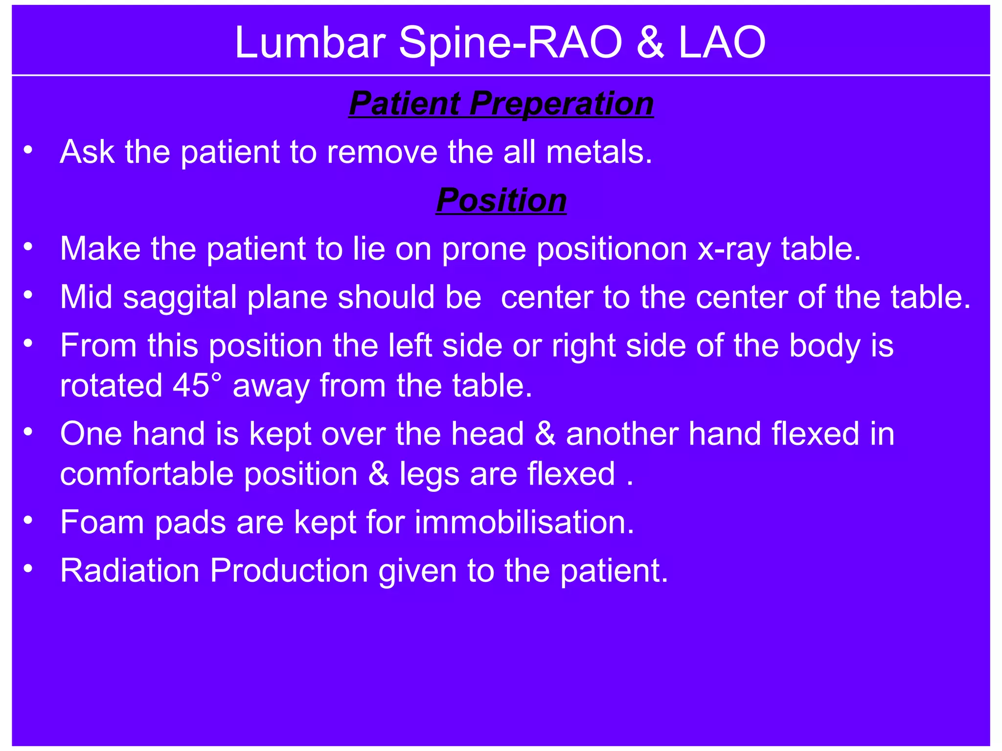 Radiography Positioning Spine | PPT