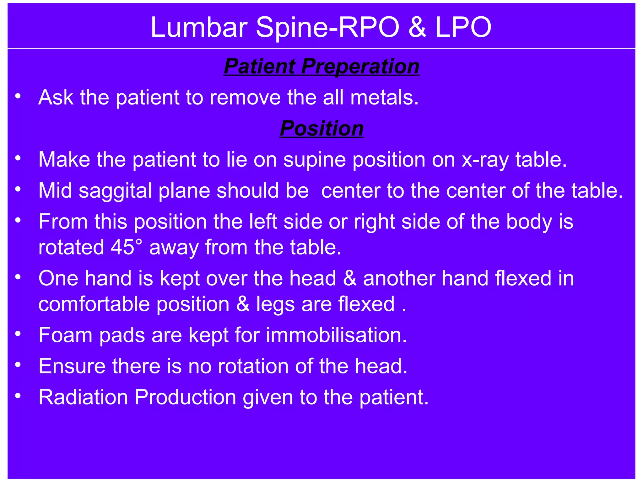 Radiography Positioning Spine | PPT