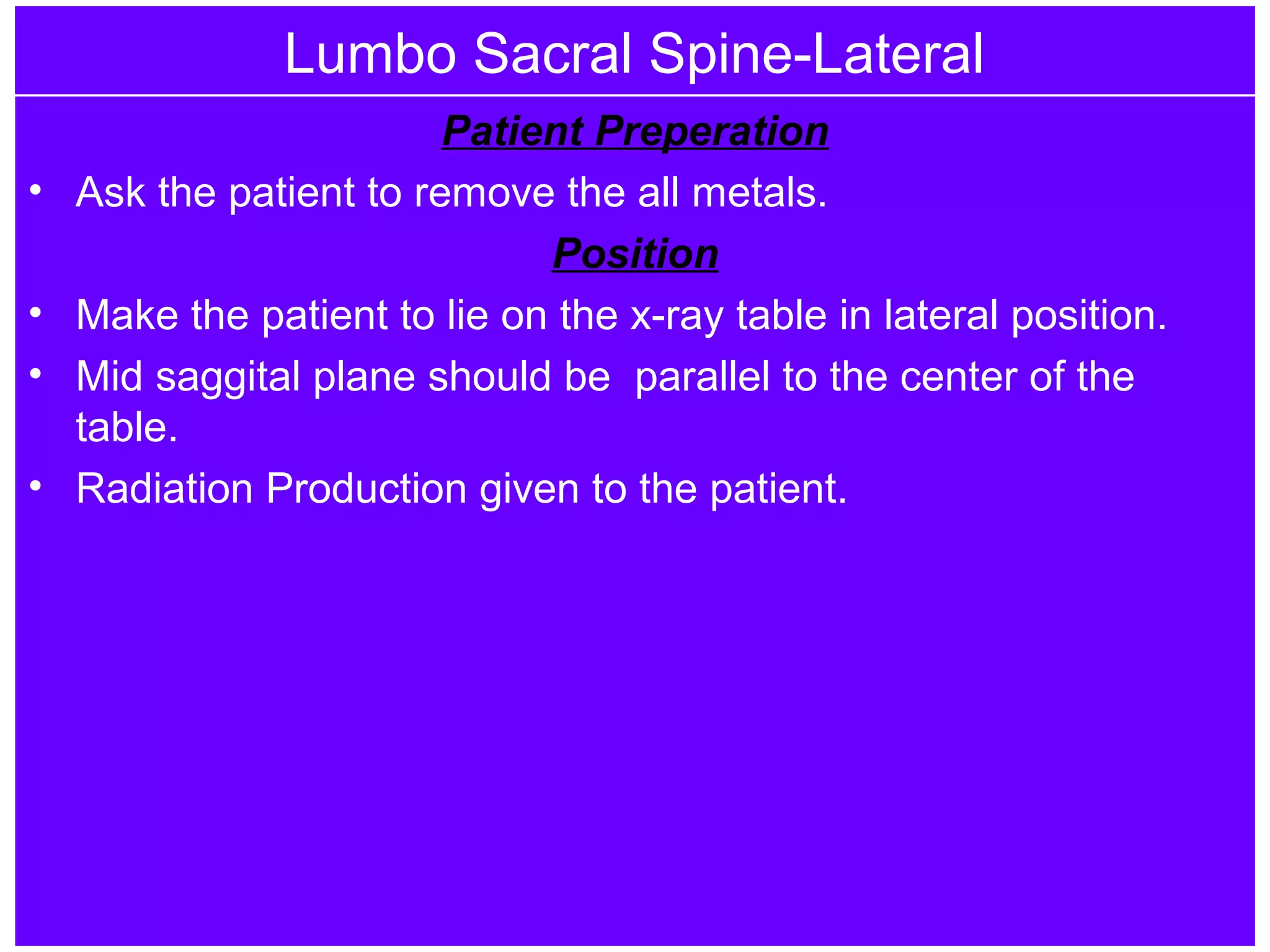 Radiography Positioning Spine | PPT