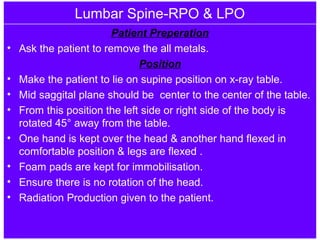 Radiography Positioning Spine | PPT