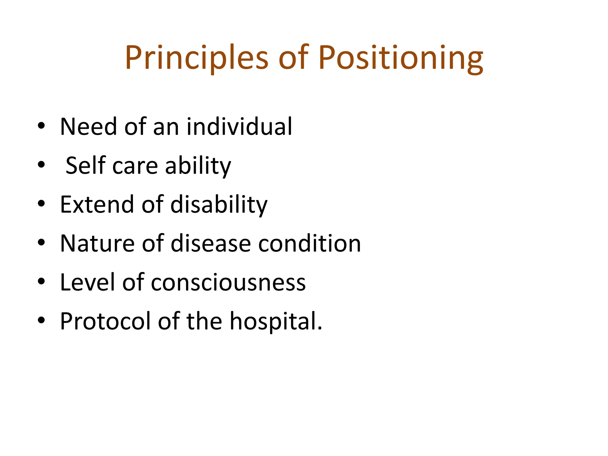 POSITIONING.pptx for GNM first year Nursing students | PPTX