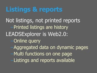 Positioning LEADSExplorer | PPT