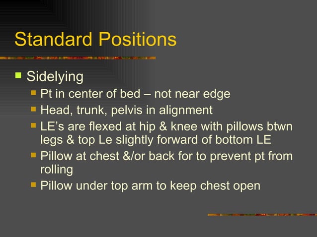 Positioning And Draping And Bed Mobility Power Point | PPT