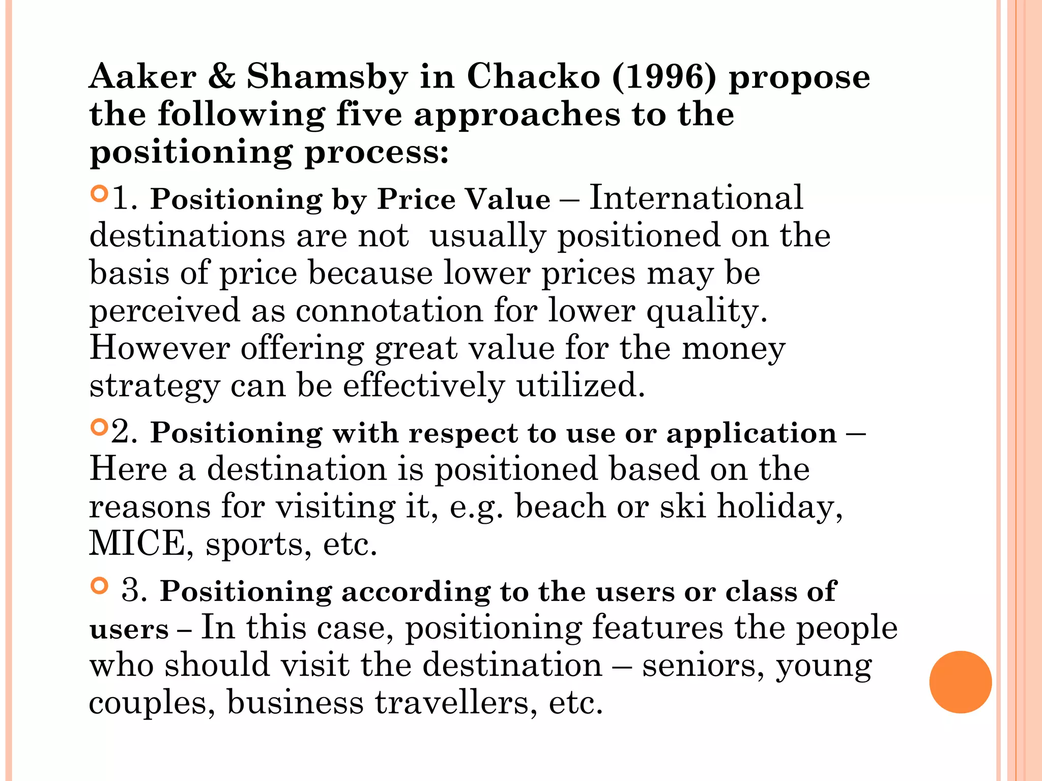 Positioning a Tourism Destination | PPT