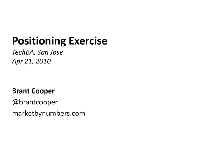 Positioning exercise | PPT