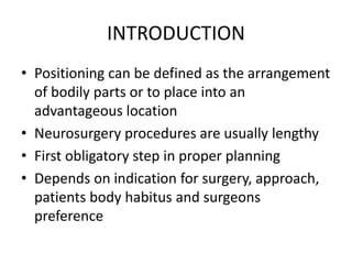 Positioning for supratentoria surgery | PPTX