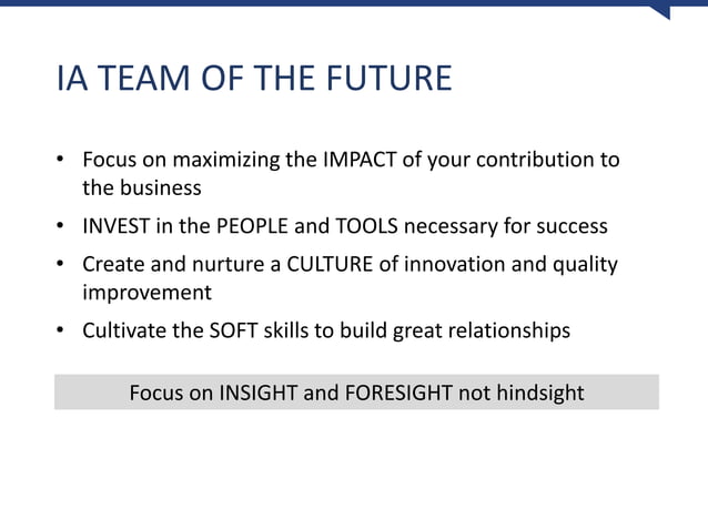 Positioning Internal Audit for the Future | PPTX | Resume Writing and ...