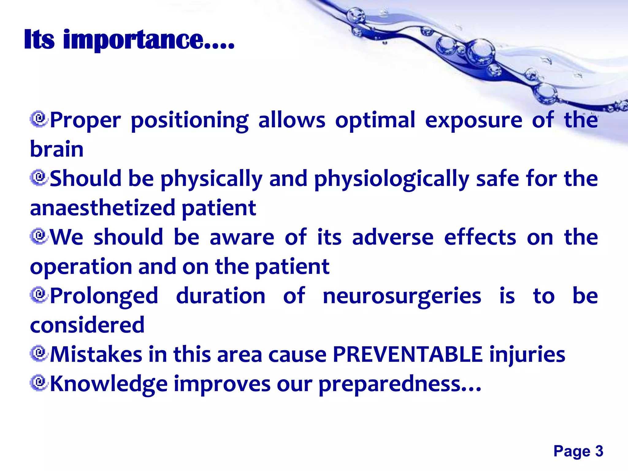Positioning in neurosurgeries | PPTX