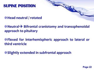 Positioning in neurosurgeries | PPTX
