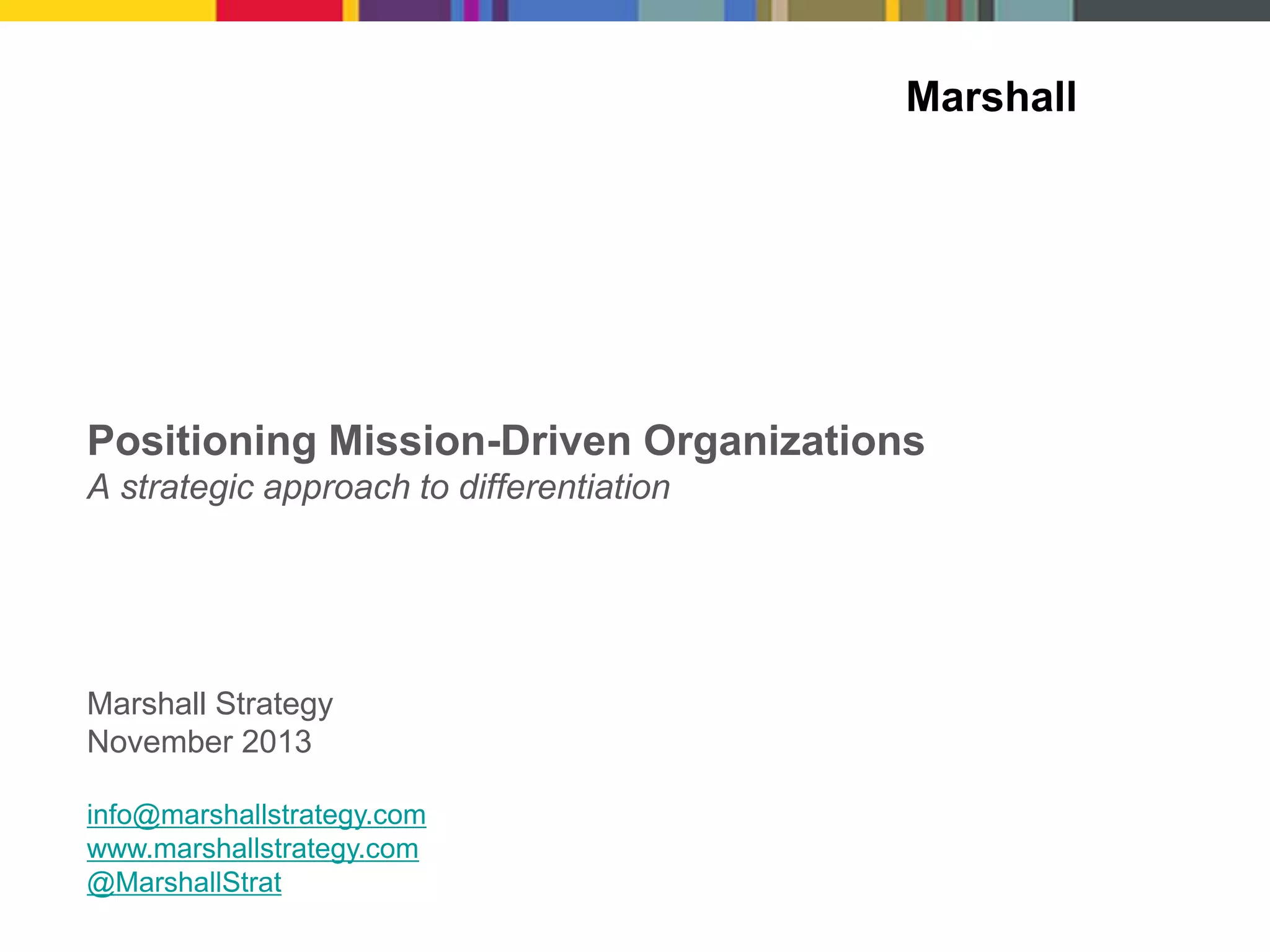 Positioning Mission-Driven Organizations | PPT