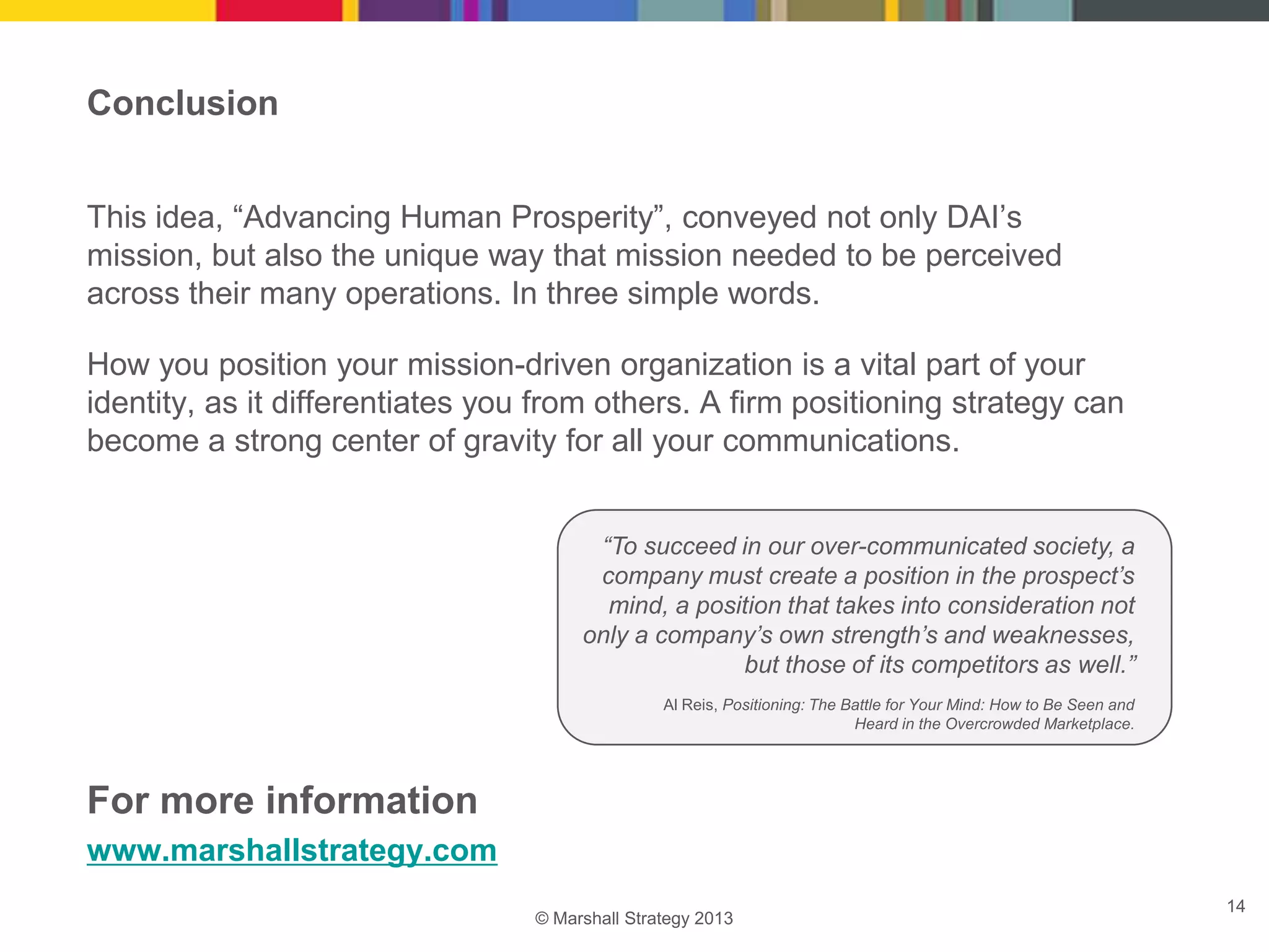 Positioning Mission-Driven Organizations | PPT