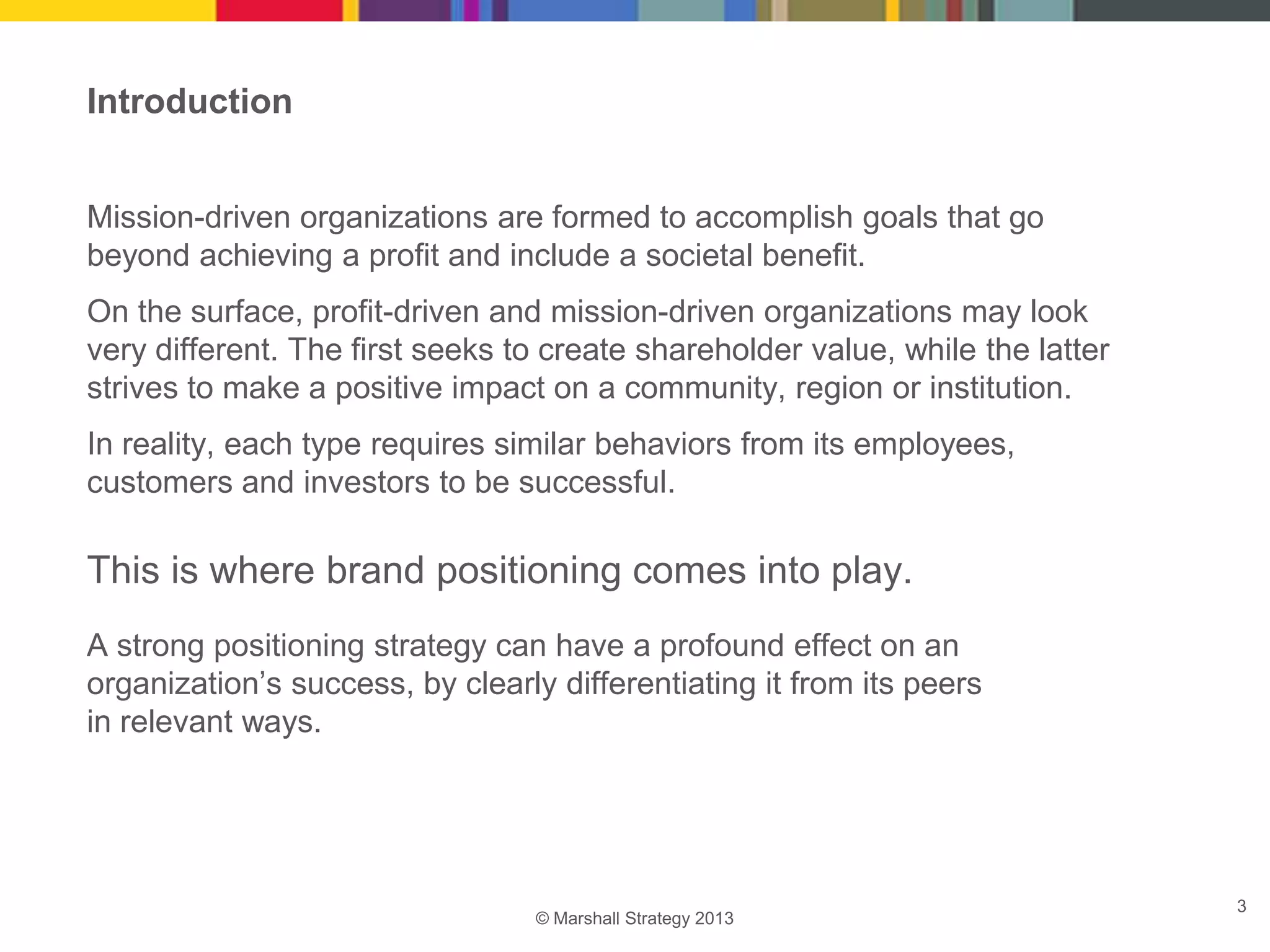 Positioning Mission-Driven Organizations | PPT