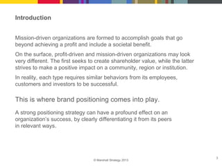 Positioning Mission-Driven Organizations | PPT