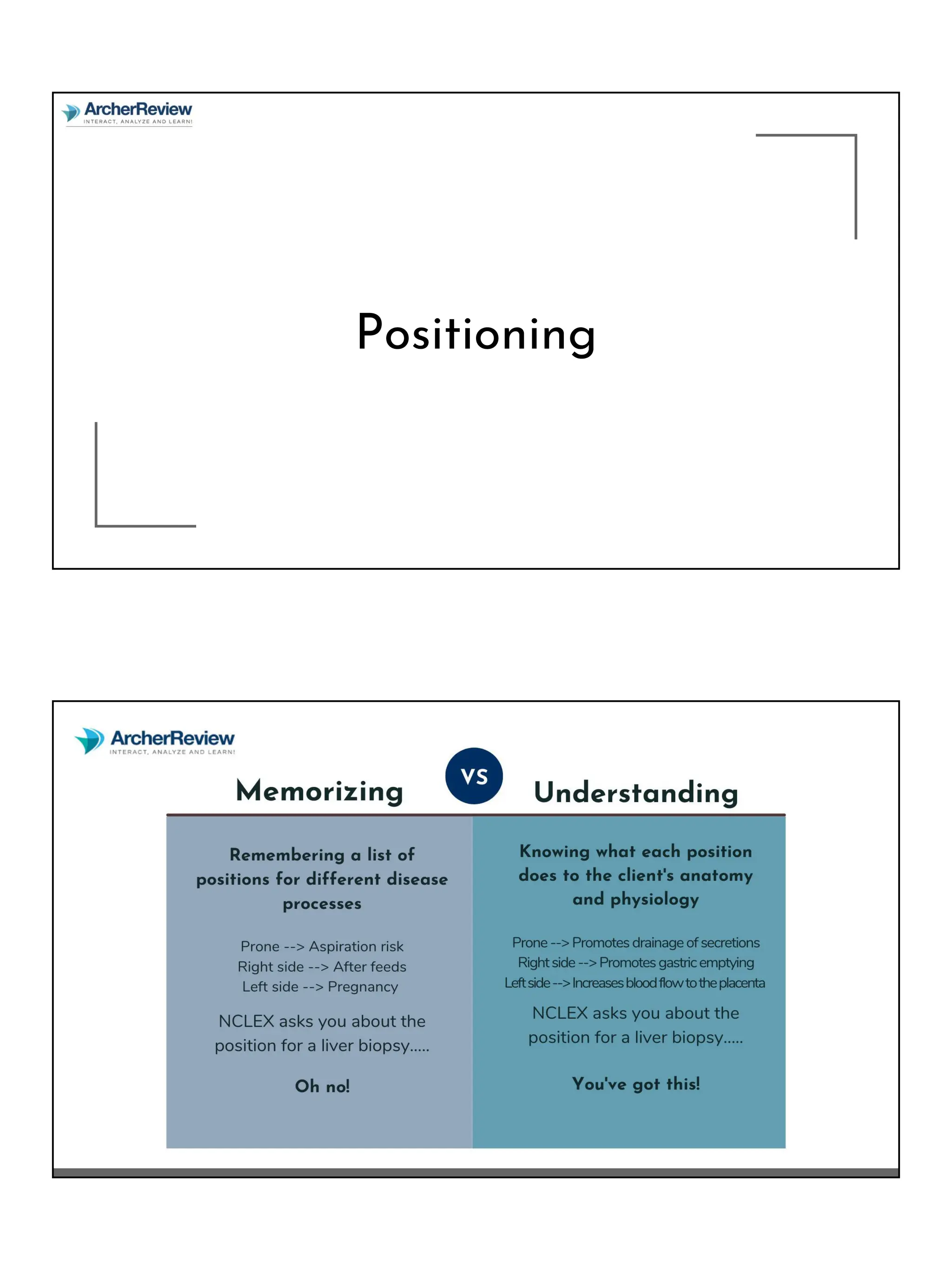 ARCHER NCLEX REVIEW RN-positioning notes | PDF