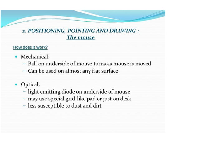 Positioning, pointing and drawing in Human computer Interaction | PPTX