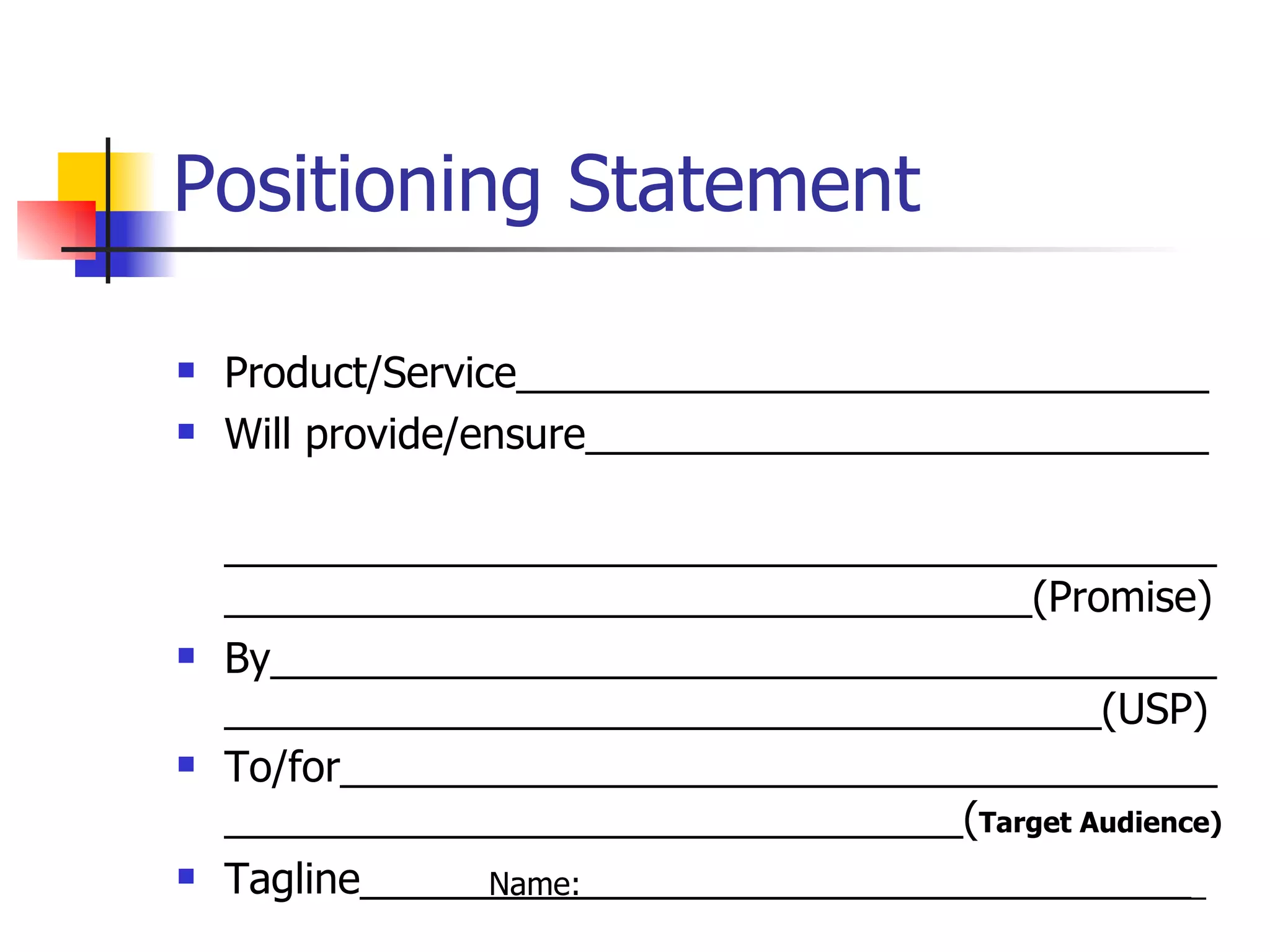 Positioning statement | PPT