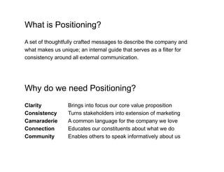 WCG Positioning Workbook – SAM Preccelerator Workshop (August 2017) | PPT