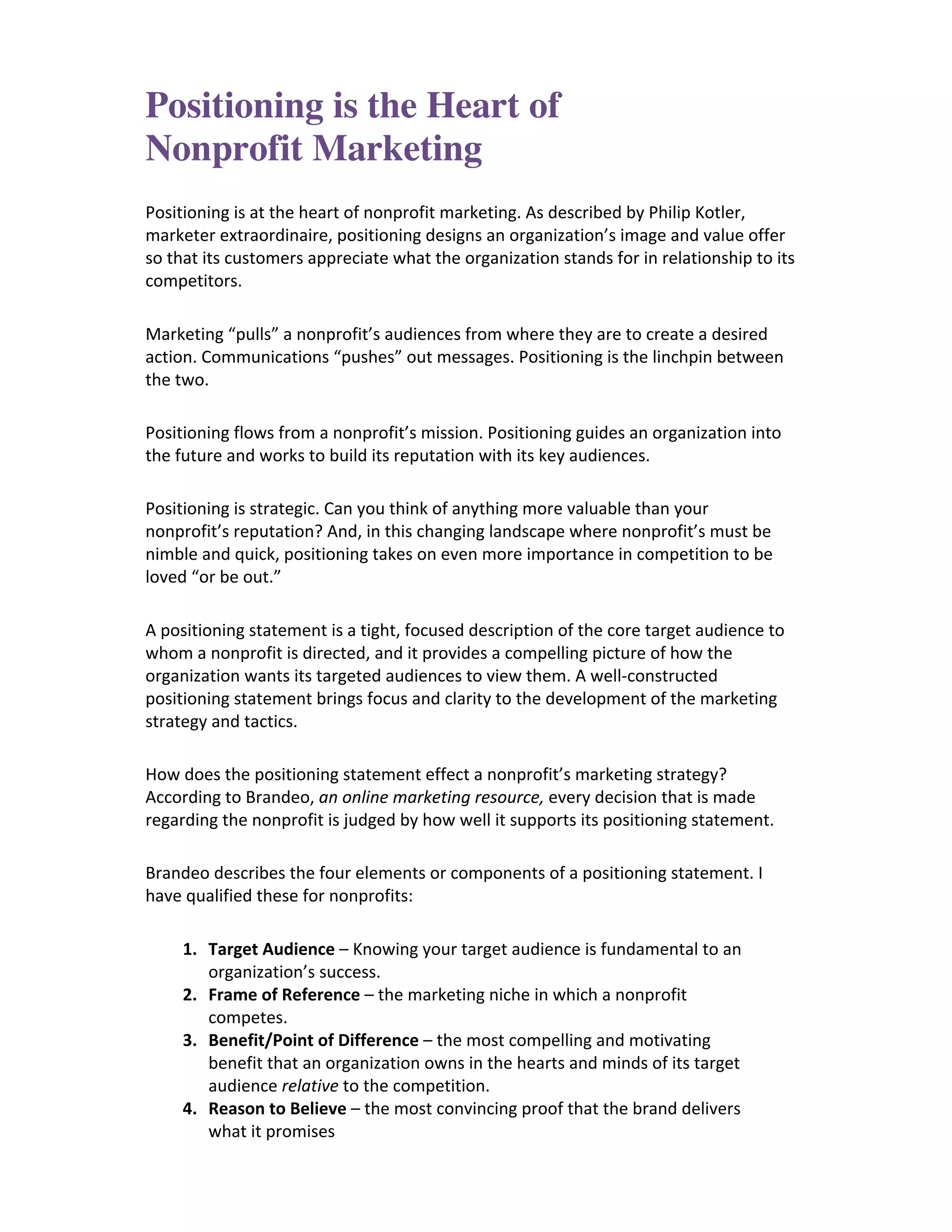 Positioning your nonprofit | PDF