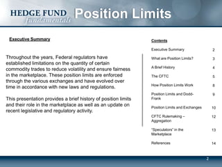 Position Limits: A Brief Hstory and Discussion of Recent Regulatory ...
