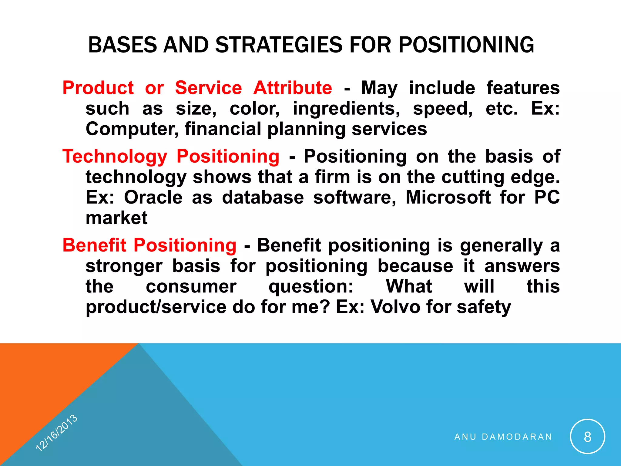 Positioning strategies in marketing | PPTX