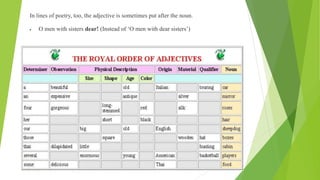 Position of adjectives | PPTX
