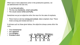 Position of adjectives | PPTX