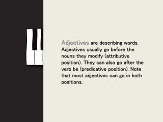 Position of adjectives | PPTX