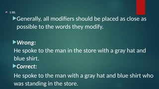 determining the position of modifiers in sentences | PPT