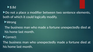 determining the position of modifiers in sentences | PPT